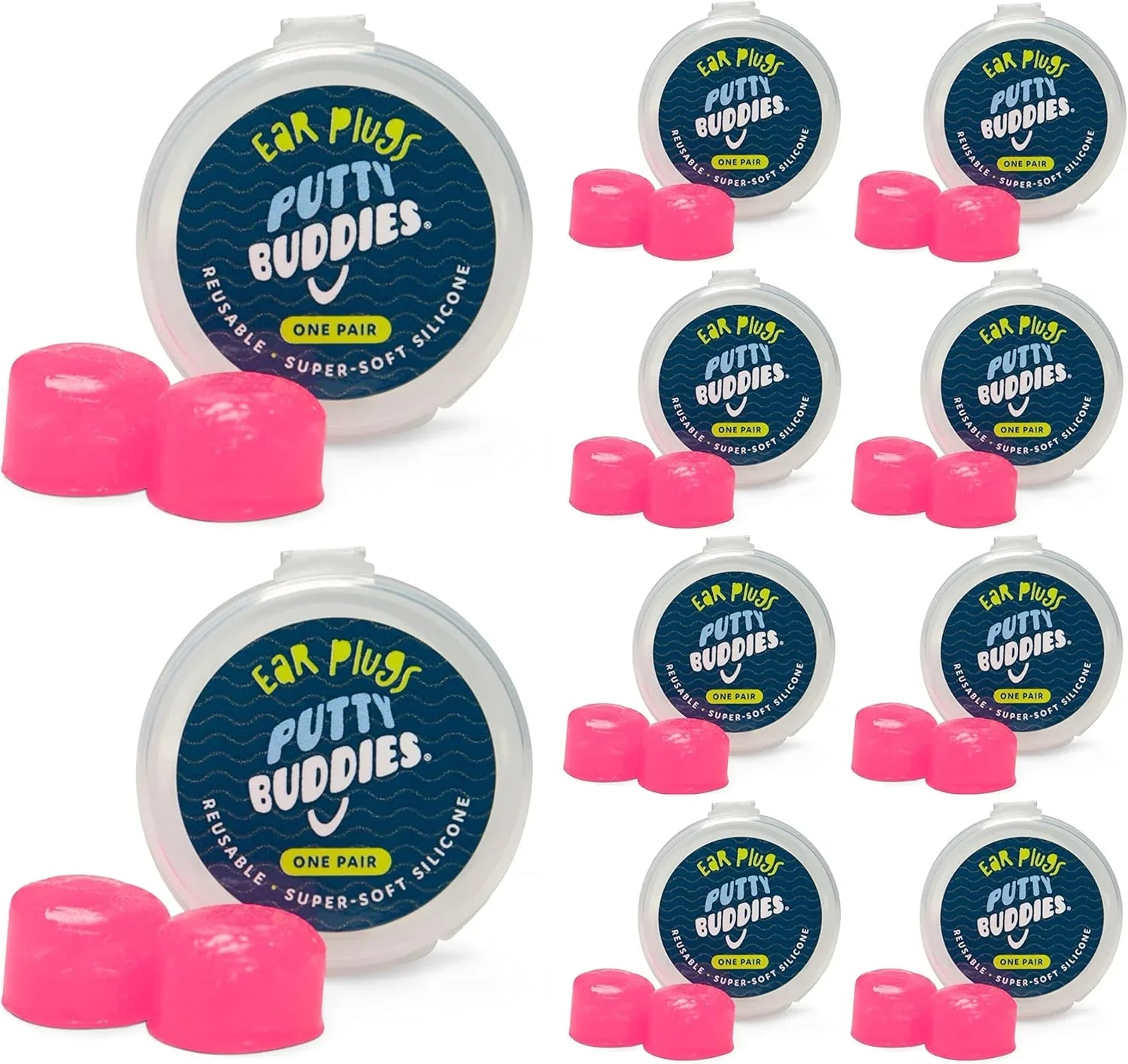 Putty Buddies Original Swimming Ear Plugs Magenta - 10 Pairs